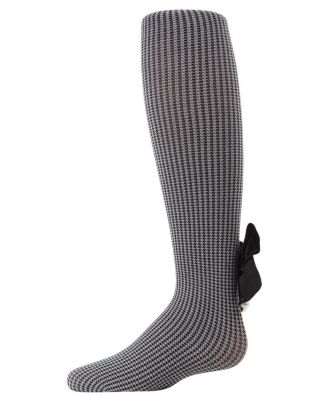 MeMoi Girls Herringbone Bow Back Tights - Macy's