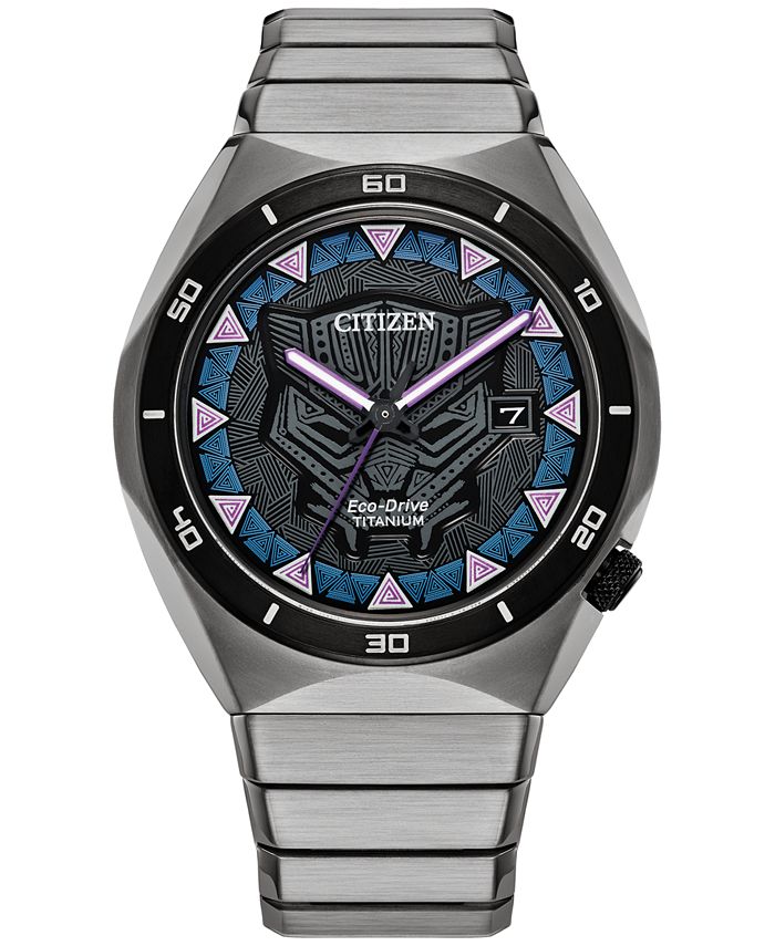 Citizen Eco-Drive Men's Marvel Black Panther Super Titanium Bracelet ...
