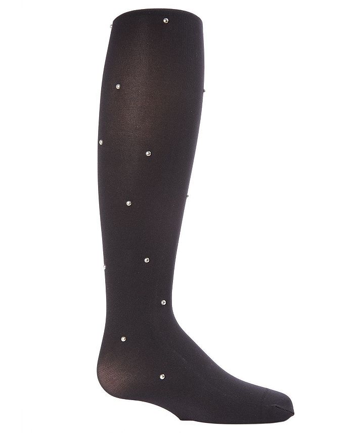 MeMoi On The Dot Embellished Girls Opaque Tights - Macy's