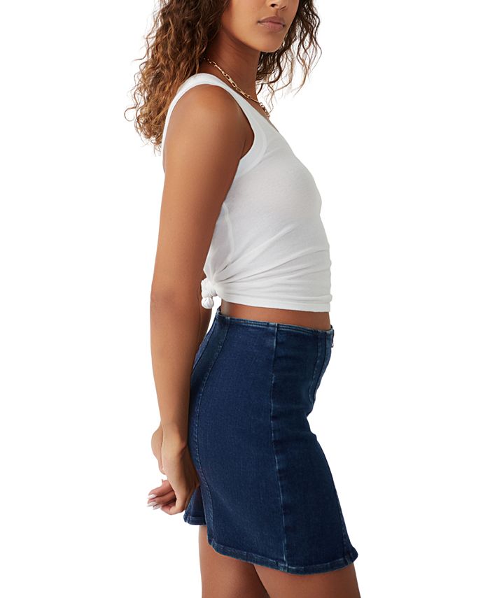 Free People Women's Layla Denim Zip-Front Mini Skirt - Macy's