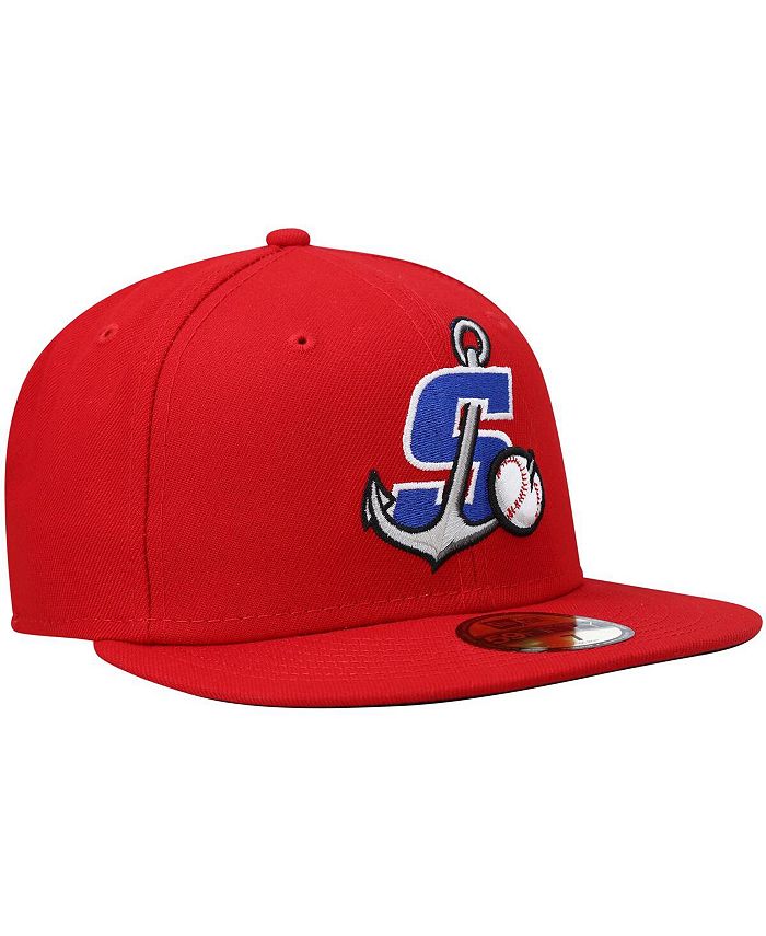 New Era Men's Red Stockton Ports Authentic Collection Team Home 59FIFTY ...
