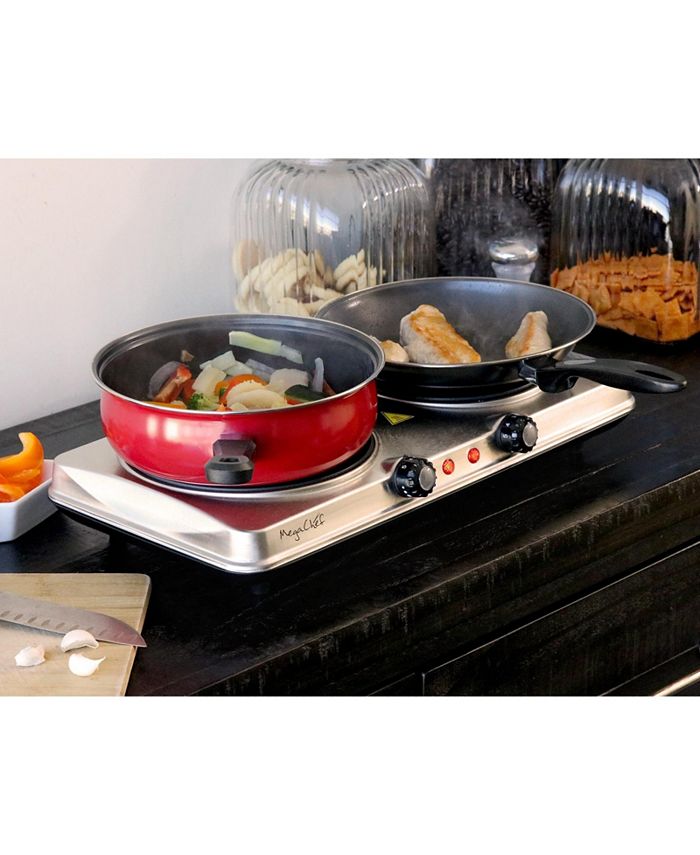 MegaChef Electric Easily Portable Heavy Duty Lightweight Dual Size ...
