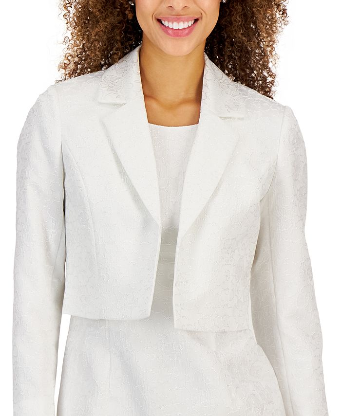Kasper Women's Jacquard Open-Front Cropped Jacket - Macy's