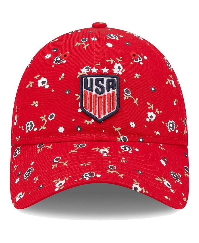 New Era Women's Red Uswnt Floral 9Twenty Adjustable Hat - Macy's