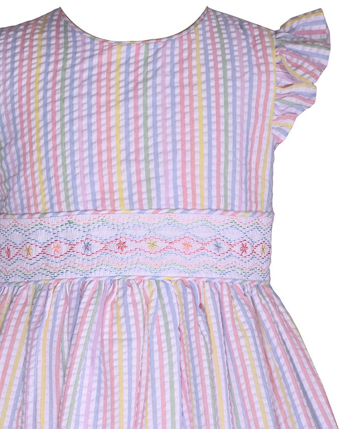 Bonnie Jean Little Girls Smocked Insert Striped Seersucker Dress - Macy's