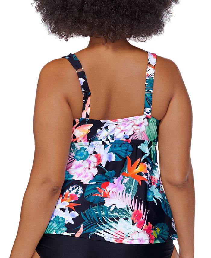 Raisins Curve Plus Size Printed Sunny Isles Rimini Tankini Swim Top ...