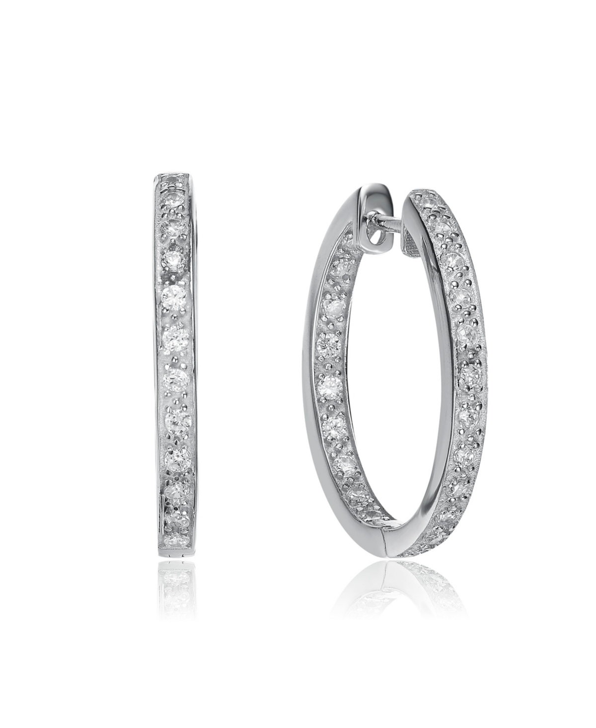 Click here for Sterling Silver Cubic Zirconia Round Huggie Shape... prices