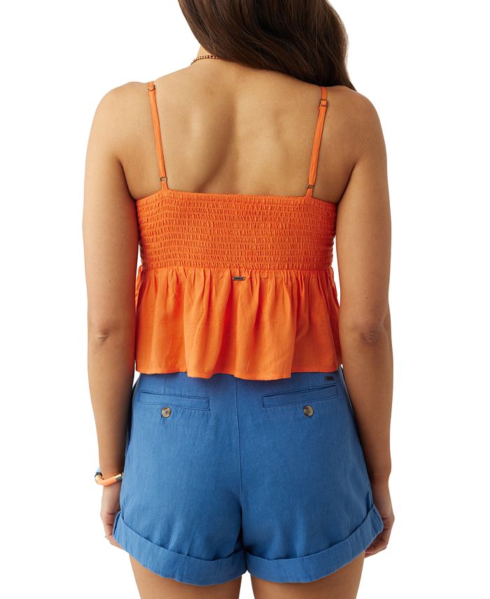 O'Neill Juniors' Florentina Smocked Cropped Peplum Tank - Macy's