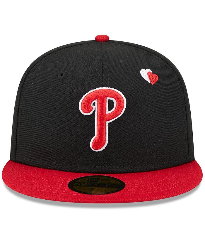 New Era Men's Black, Red Philadelphia Phillies Heart Eyes 59FIFTY ...