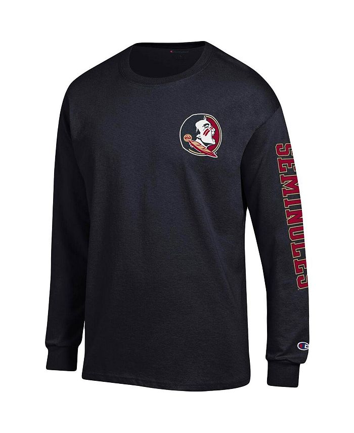 Champion Men's Black Florida State Seminoles Team Stack Long Sleeve T ...