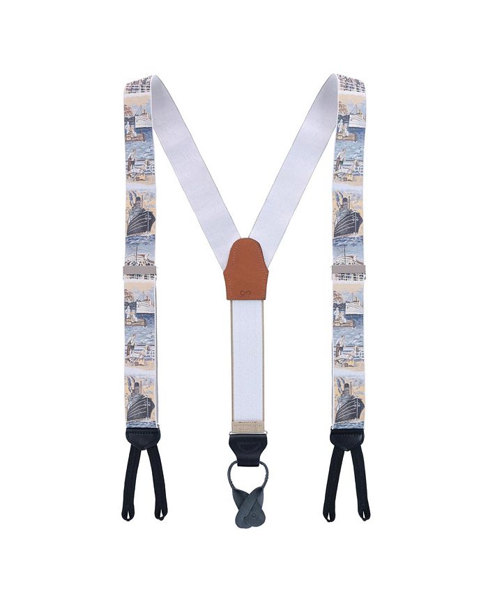TRAFALGAR Retro Pattern Bon Voyage Limited Run Silk Suspenders - Macy's