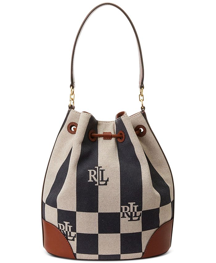 Lauren Ralph Lauren Andie Logo Canvas Medium Drawstring Bag - Macy's