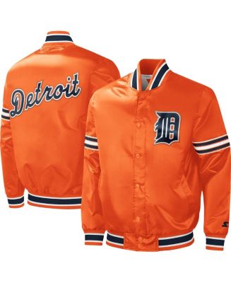 Men's Starter Orange Detroit Tigers Slider Satin Full-Snap Varsity ...