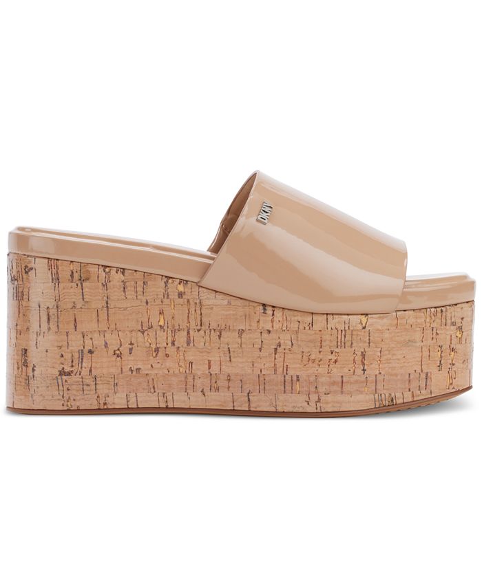 DKNY Women's Adalira Slip-On Platform Wedge Slide Sandals - Macy's