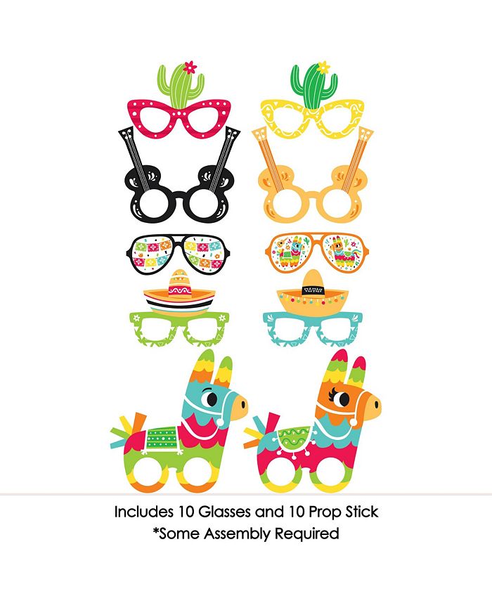 Big Dot of Happiness Pinata Party Glasses Card Stock Colorful Fiesta ...