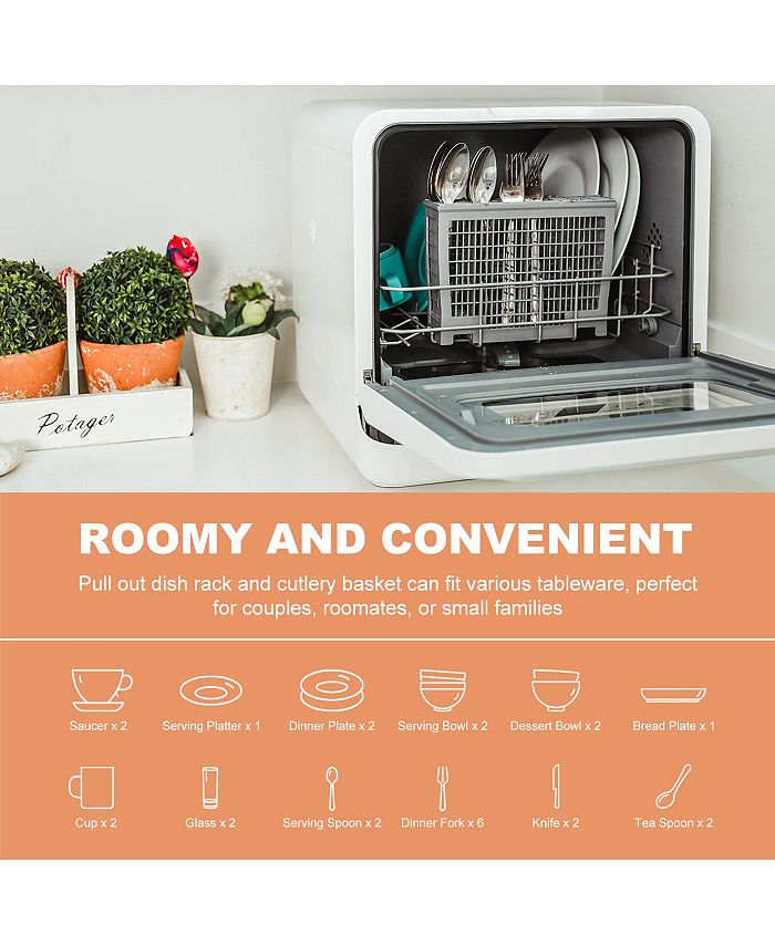 Ventray Portable Countertop Dishwashers with Air Dry Function 5 Washing ...