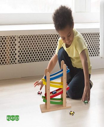Play22 Wooden Car Ramps Race - 4 Level Toy Car Ramp - Macy's