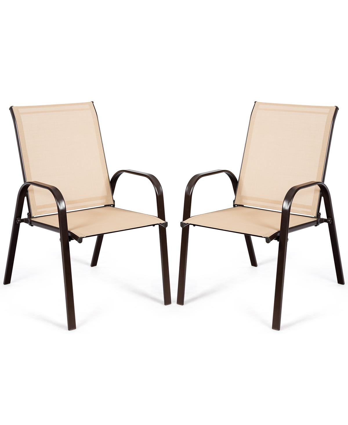 Click here for 2PCS Patio Chairs Dining Chair Deck Yard W/Armrest... prices