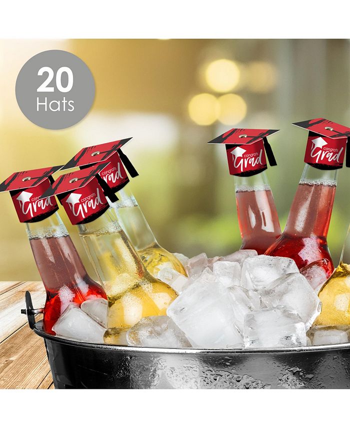 Big Dot of Happiness Red Grad Best is Yet to Come DIY Grad Cap Party ...