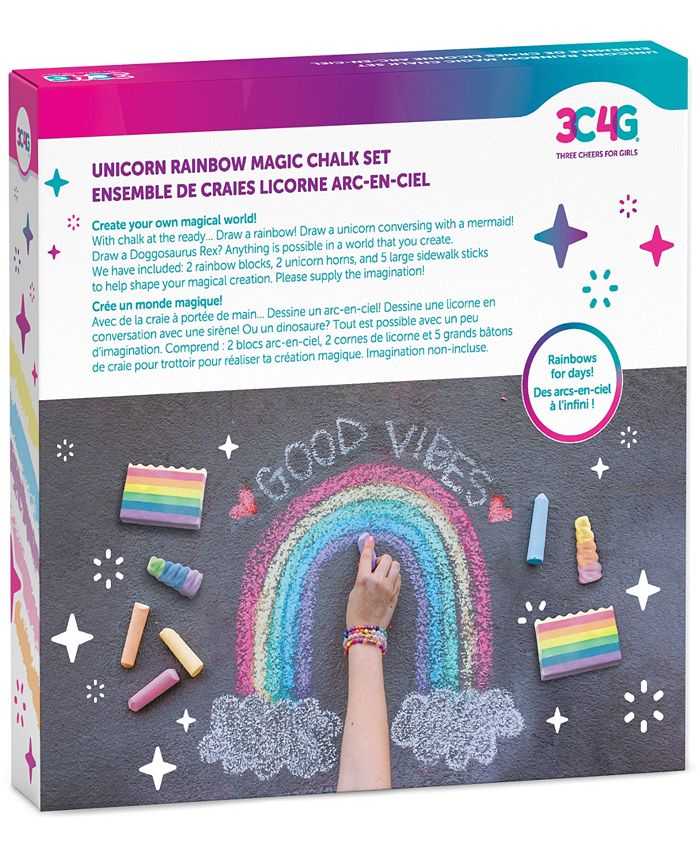 Three Cheers For Girls 3C4G Unicorn Rainbow Magic Chalk 9 Piece Set ...