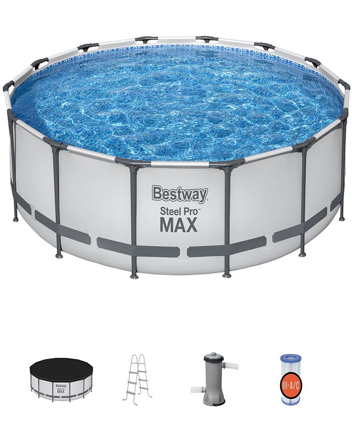 Steel Pro Bestway 14' x 42" Above Ground Pool Set 3440 Gallon, Outdoor ...