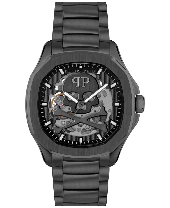 Philipp Plein Men's Automatic Skeleton Spectre Black Ion-Plated ...
