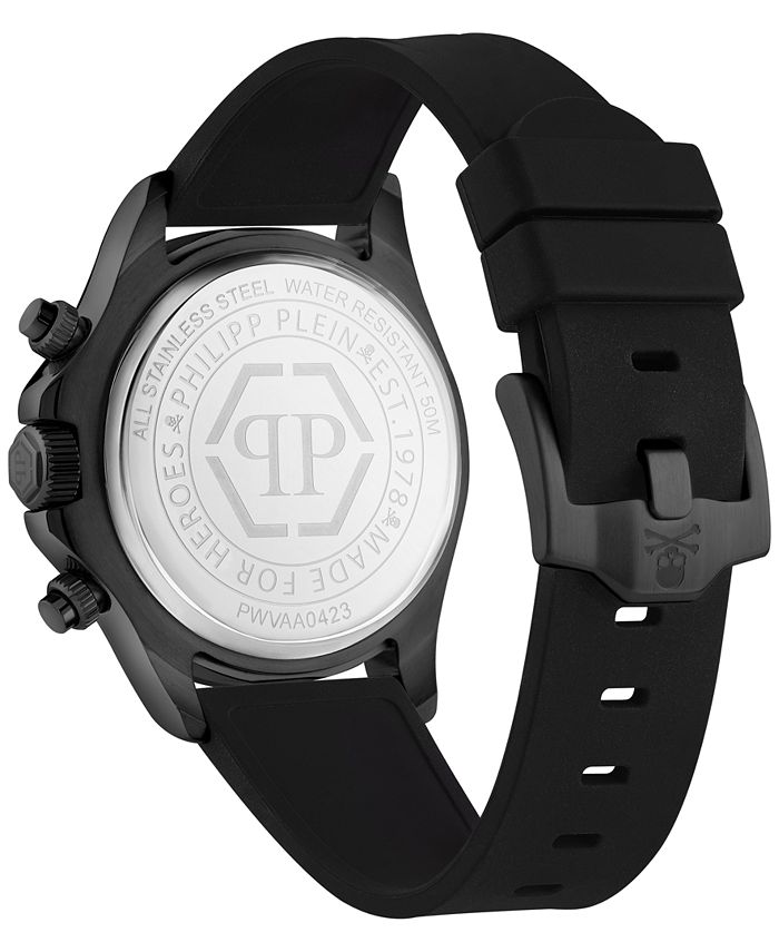 Philipp Plein Men's Chronograph Nobile Racing Black Silicone Strap ...