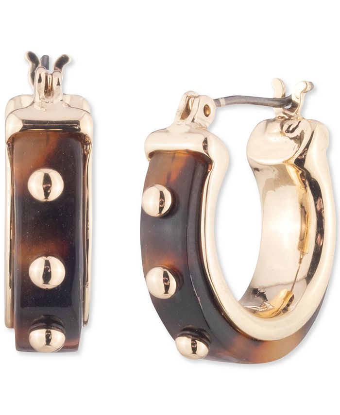 Lauren Ralph Lauren Gold-Tone Tortoise Huggie Hoop Earrings, 1/2" - Macy's