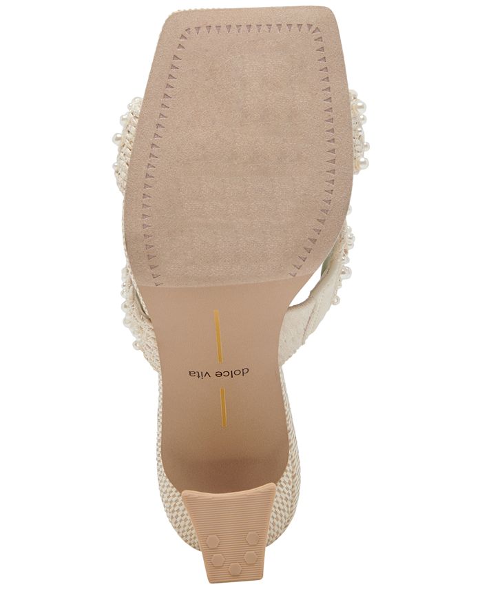 Dolce Vita Women's Nitro Pearl Embellished Slide Dress Sandals - Macy's
