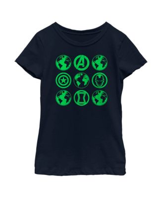 Girl's Marvel Earth Day Heroes Icons Child T-Shirt - Macy's