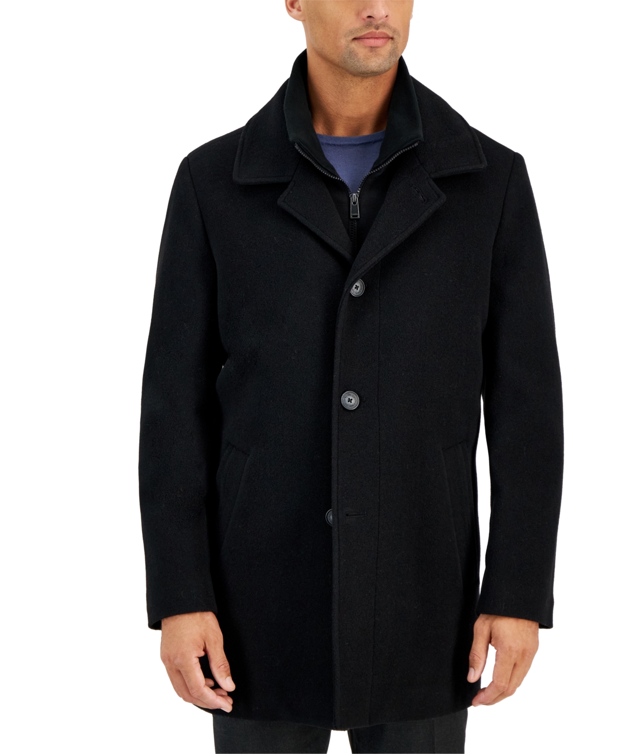 Click here for Calvin Klein Mens Classic Fit Black Wool Blend Ove... prices