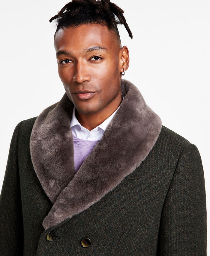 Tayion Collection Men's Classic-Fit Double-Breasted Wool Blend ...