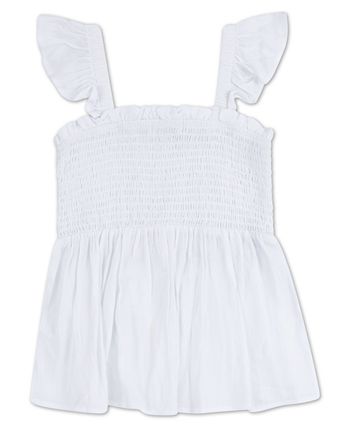 Speechless Big Girls Square Neck Flutter Sleeve Smocked Top - Macy's