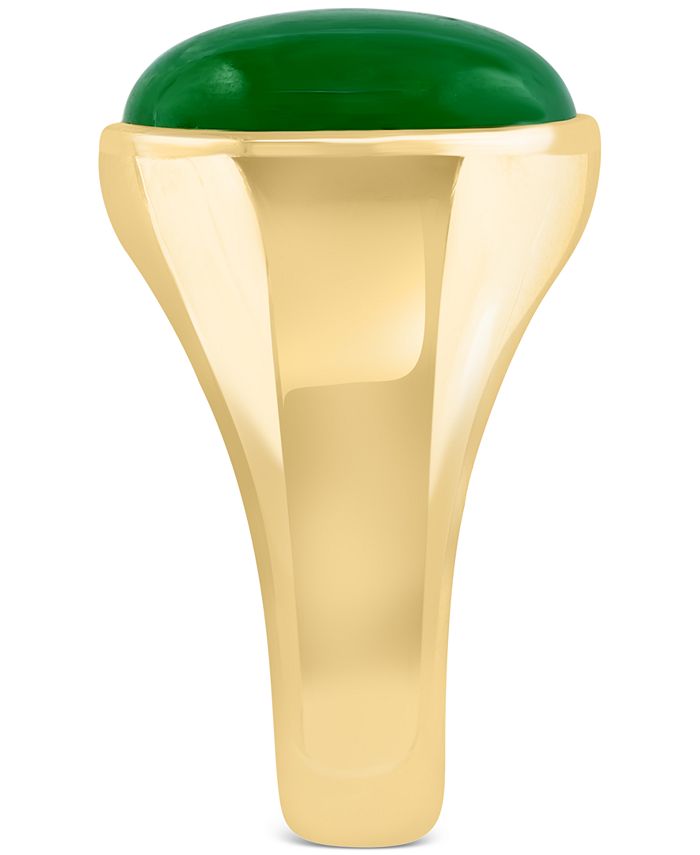 EFFY Collection EFFY® Men's Dyed Jade Ring in 14k Gold-Plated Sterling ...