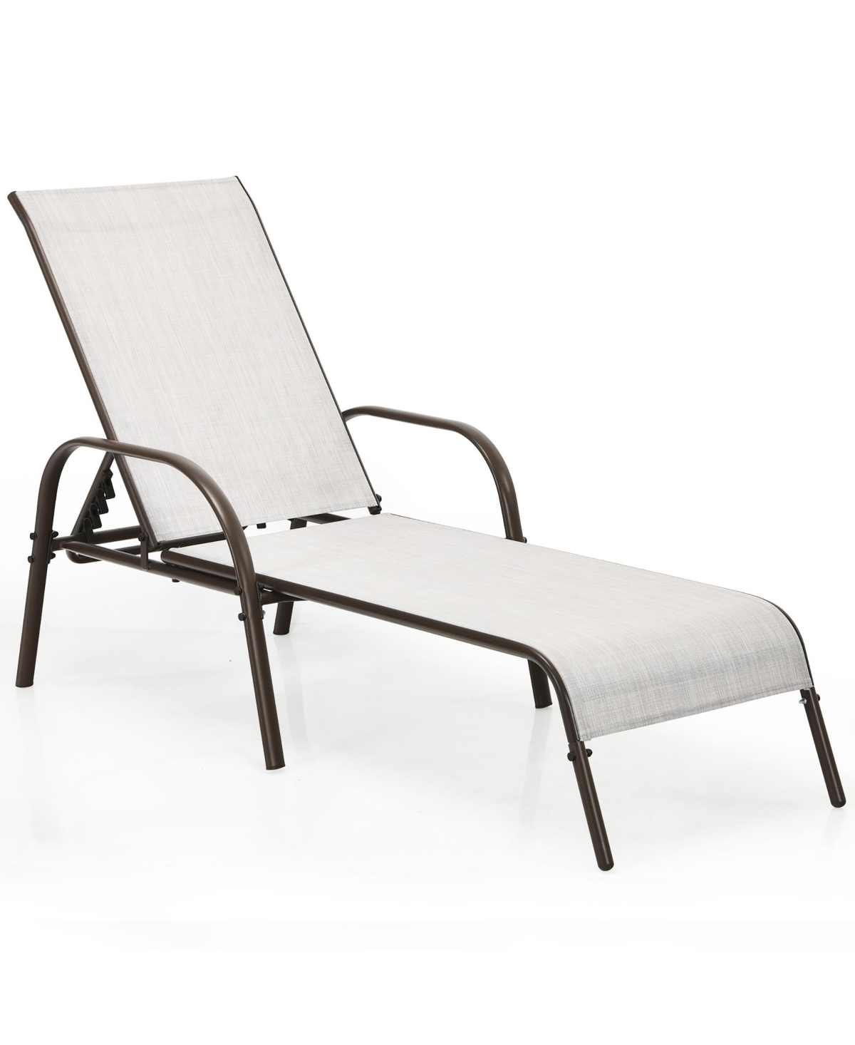 Click here for Patio Lounge Chair Chaise Adjustable Reclining Arm... prices