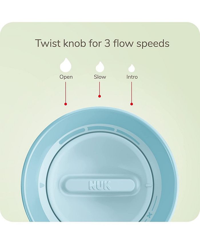 NUK Toddler Sip Trainer Cup, Flow Control, 2 Pack, 8oz, Blue Clouds ...