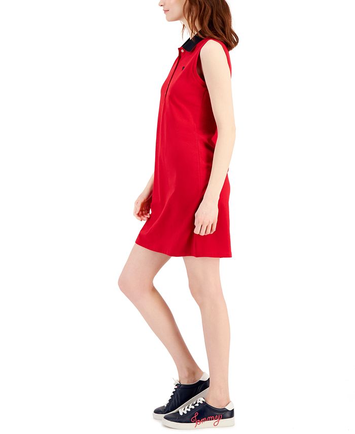 Tommy Hilfiger Women's Piqué Knit Sleeveless Polo Dress - Macy's