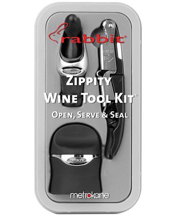 Rabbit Barware, Silver 3 Piece Zippity Wine Tool Kit - Macy's
