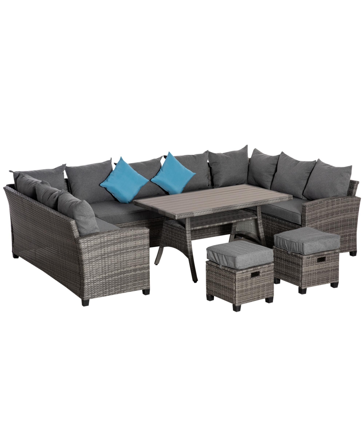 Click here for Outsunny Patio Furniture Sectional Sofa w/ Ottoman... prices