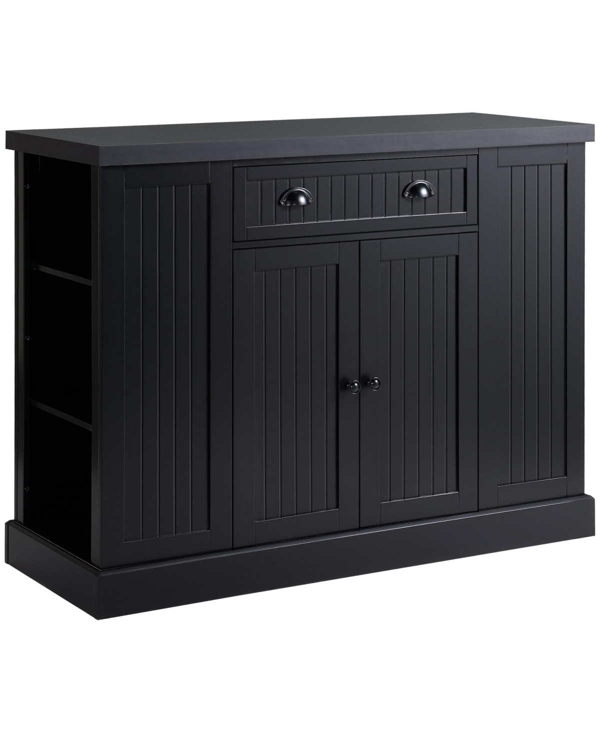 Homcom Freestanding Kitchen Island Storage Serving Cabinet Organizer ...