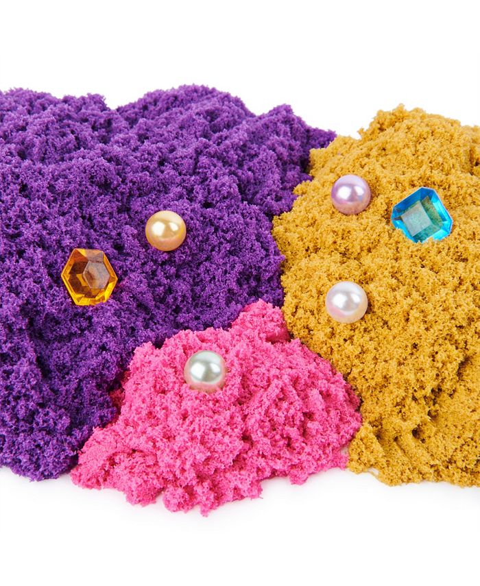 Kinetic Sand Mermaid Crystal Playset, Gold Shimmer Sand, Storage and ...