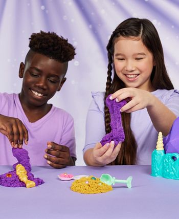 Kinetic Sand Mermaid Crystal Playset, Gold Shimmer Sand, Storage and ...