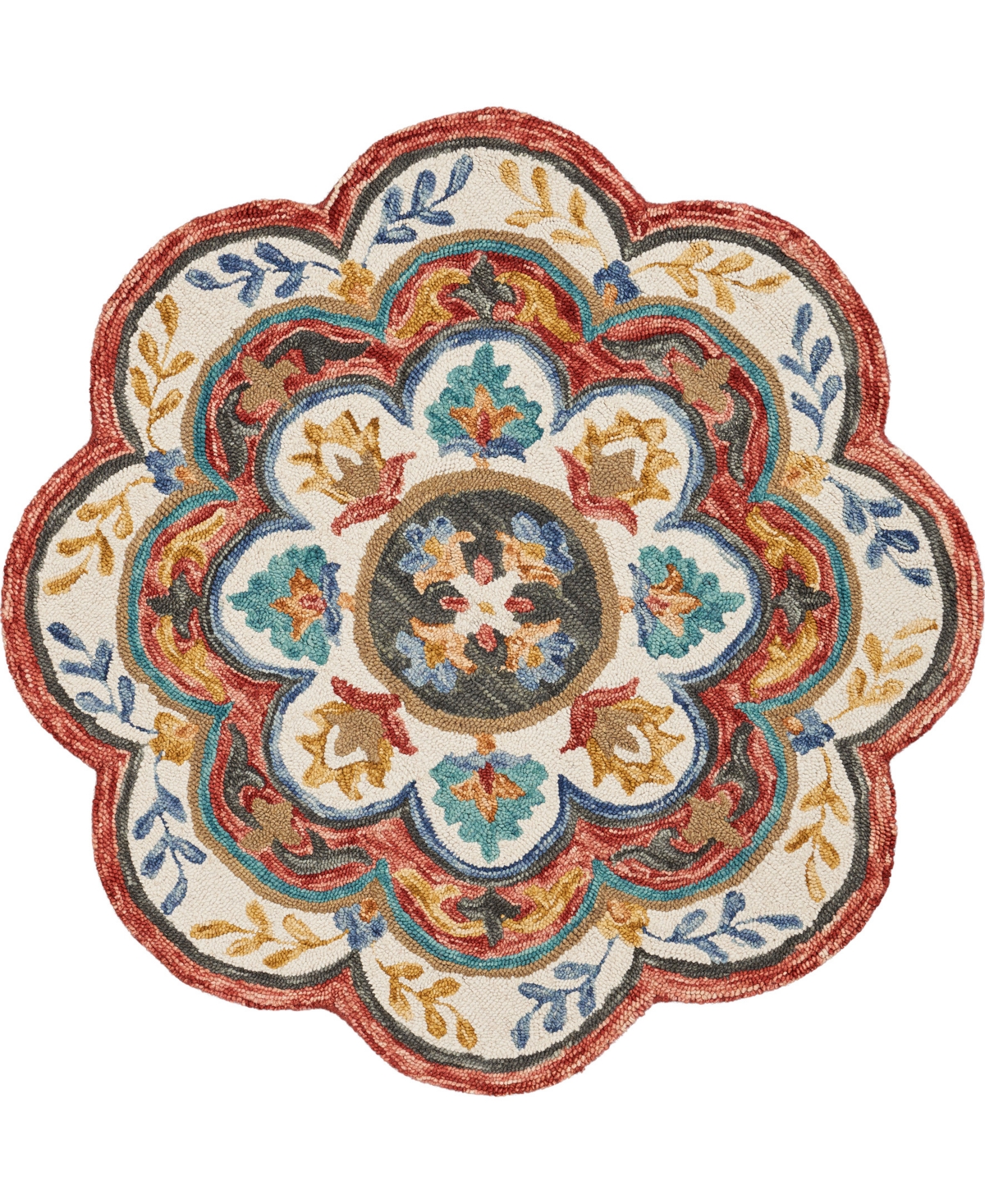 Click here for Lr Home Sweet Sinuo-108 4 x 4 Round Area Rug - Red... prices