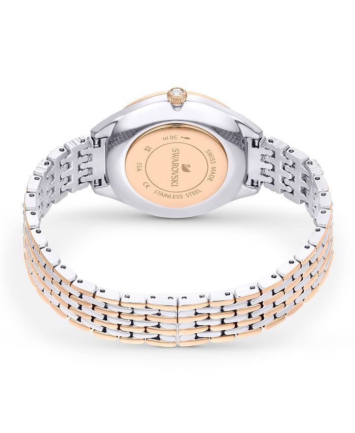 Swarovski Women's Quartz Attract Mixed Metal Watch, Swiss Made 30mm ...