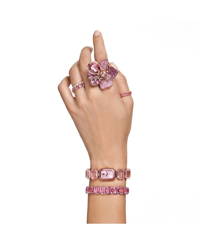 Swarovski Crystal Flower Pink Florere Cocktail Ring - Macy's