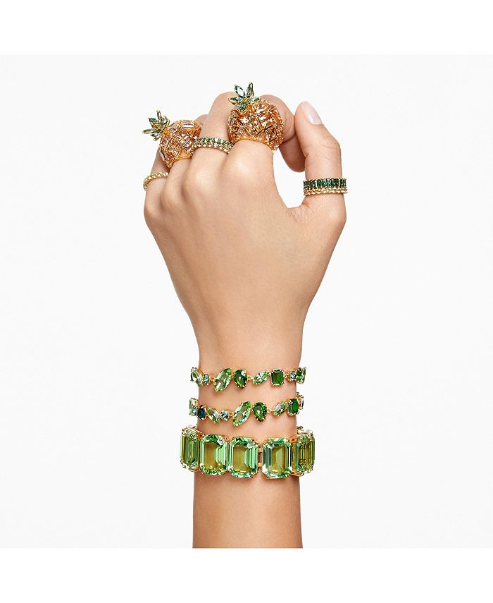 Swarovski Crystal Round Cut Green Matrix Ring - Macy's