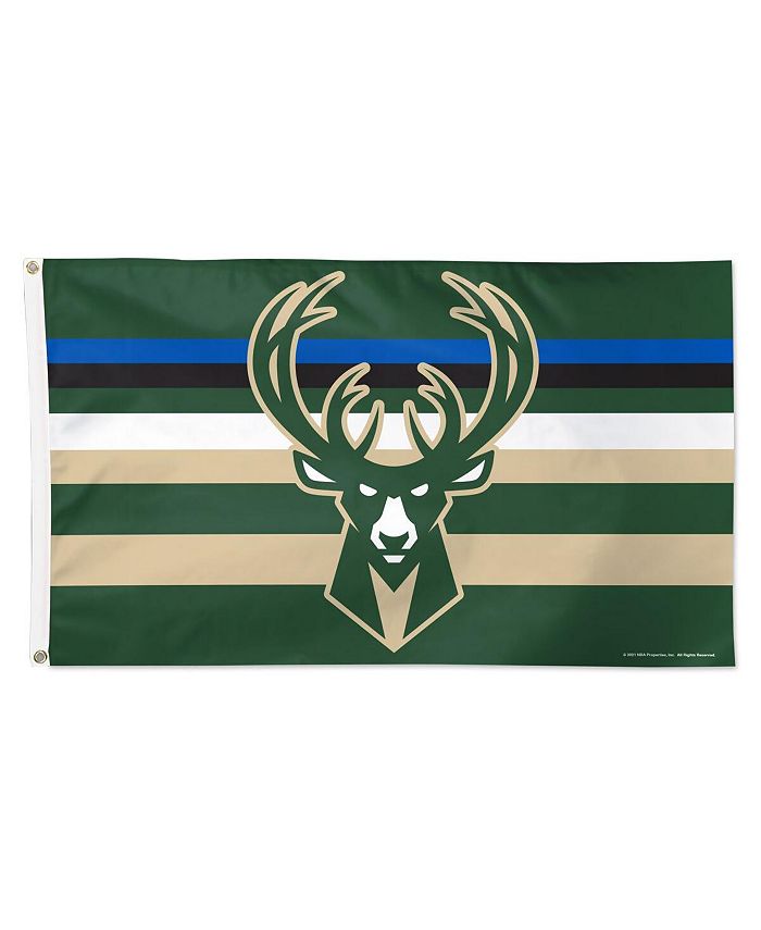 Wincraft Milwaukee Bucks 3' x 5' Horizontal Stripe Deluxe Single-Sided ...