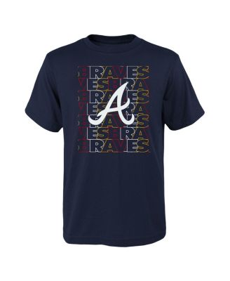 Big Boys and Girls Navy Atlanta Braves Letterman T-shirt - Macy's