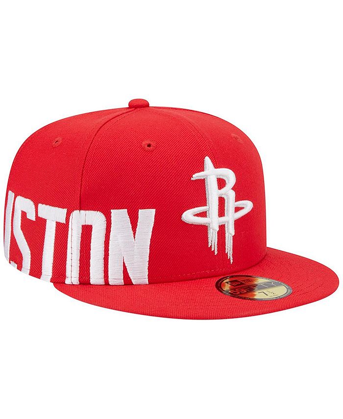 New Era Men's Red Houston Rockets Side Arch Jumbo 59FIFTY Fitted Hat ...