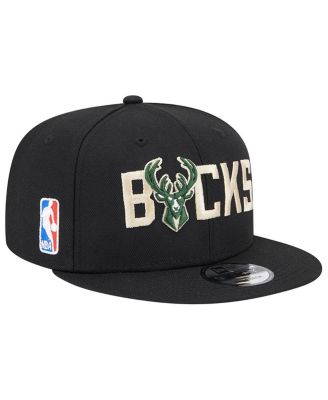 Men's New Era Black Milwaukee Bucks Logo Blend 9FIFTY Snapback Hat - Macy's